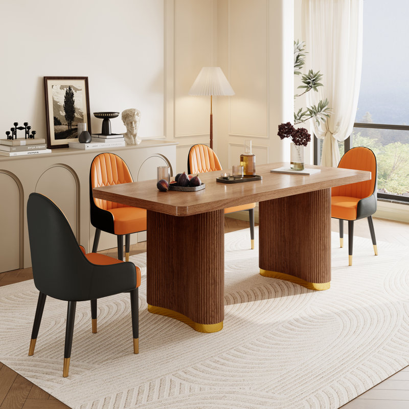 Westco Furniture 70.9'' Kitchen Modern Rectangular Dining Table Mdf Top ...