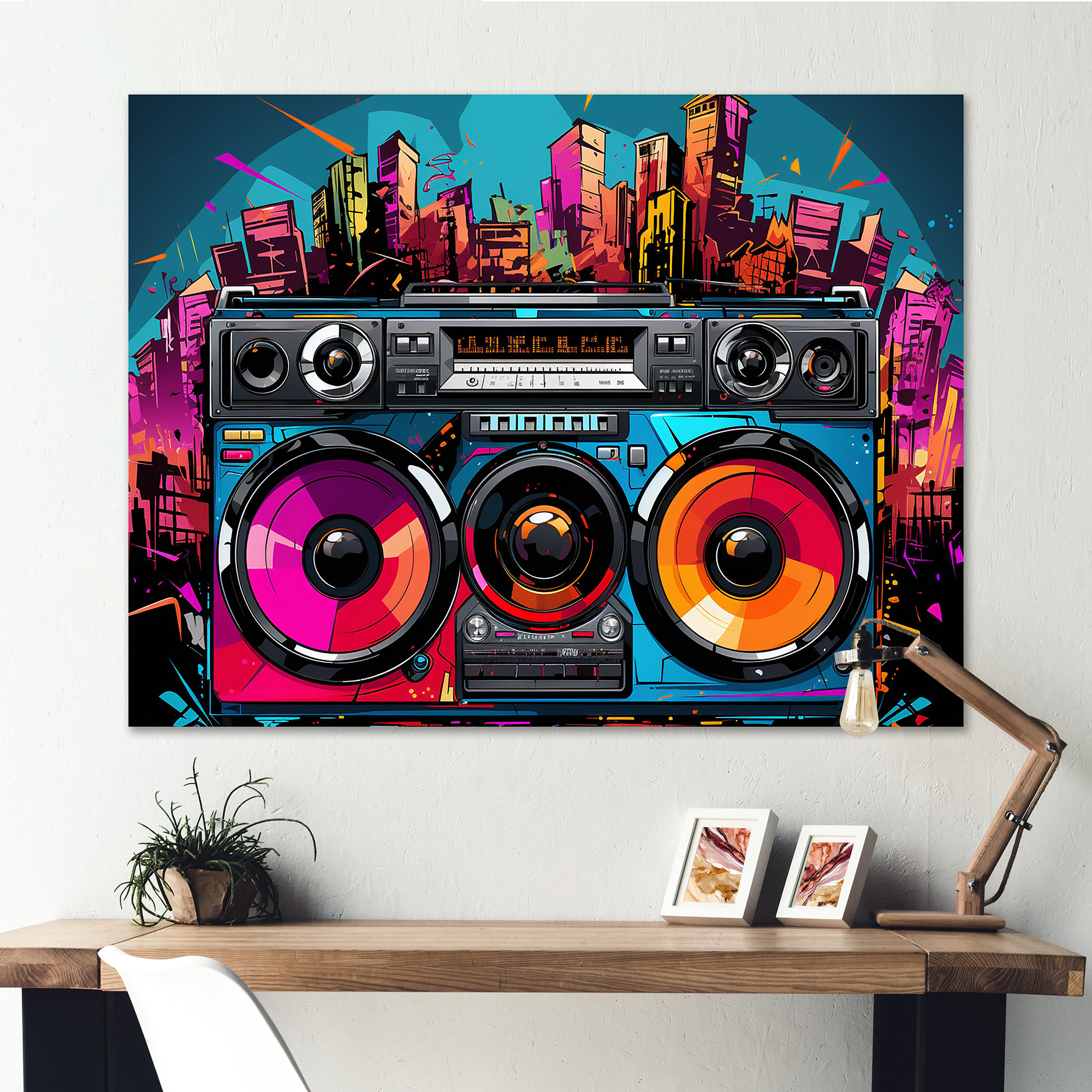 Winston Porter Pop Art Vibrant Boom Box Music - Turntables & Boom Boxes ...
