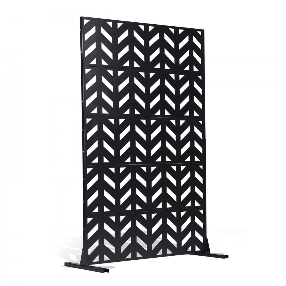 VEVOR Metal Privacy Screen 47" x 72" Freestanding Outdoor Privacy ...