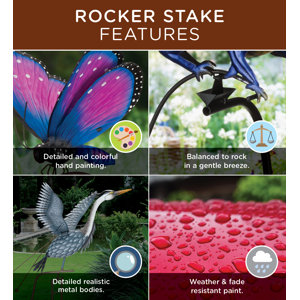 Regal Art & Gift Rocker Hummingbird Stake - Ruby Throated | Wayfair