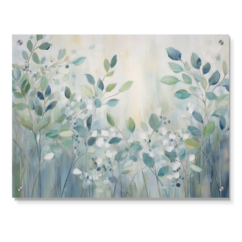 Design Art Blue Botanical Rhythms IV - Abstract Botanicals Acrylic Wall ...
