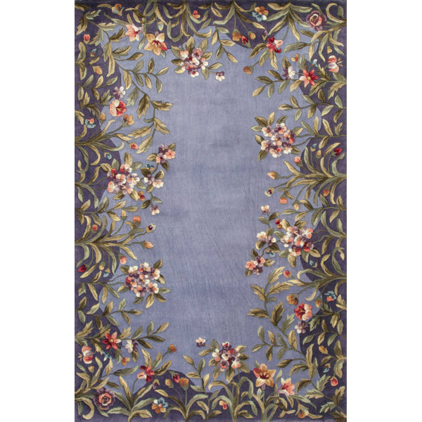 HomeRoots Luce Handmade Hand Tufted Wool Lavender/Green/Pink Rug | Wayfair