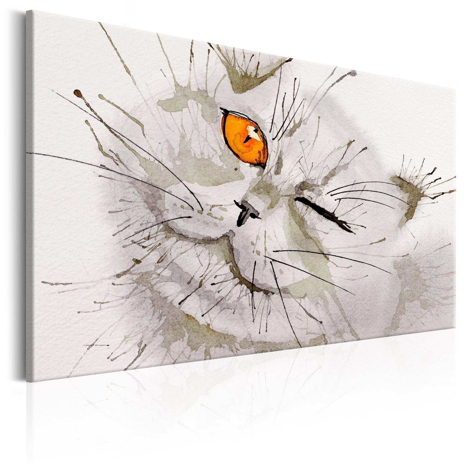 Red Barrel Studio® Gray Cat On Canvas Print | Wayfair
