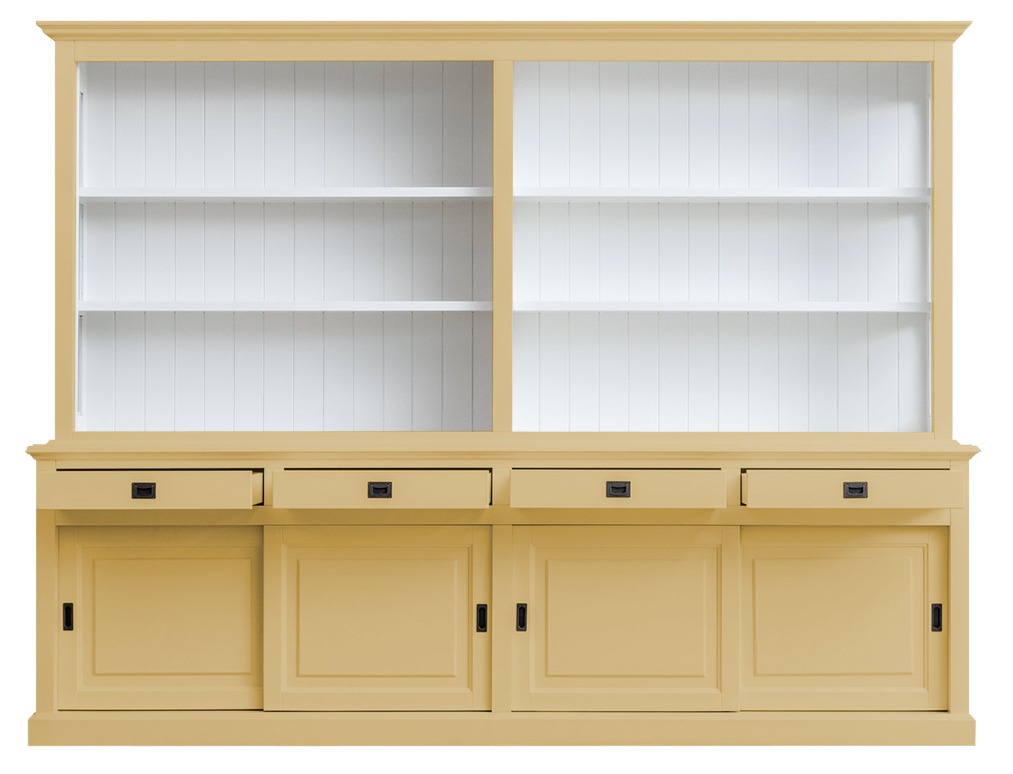 Rosalind Wheeler Bush DISPLAY CABINET 4 SLIDING DOORS 4 DRAWERS ...