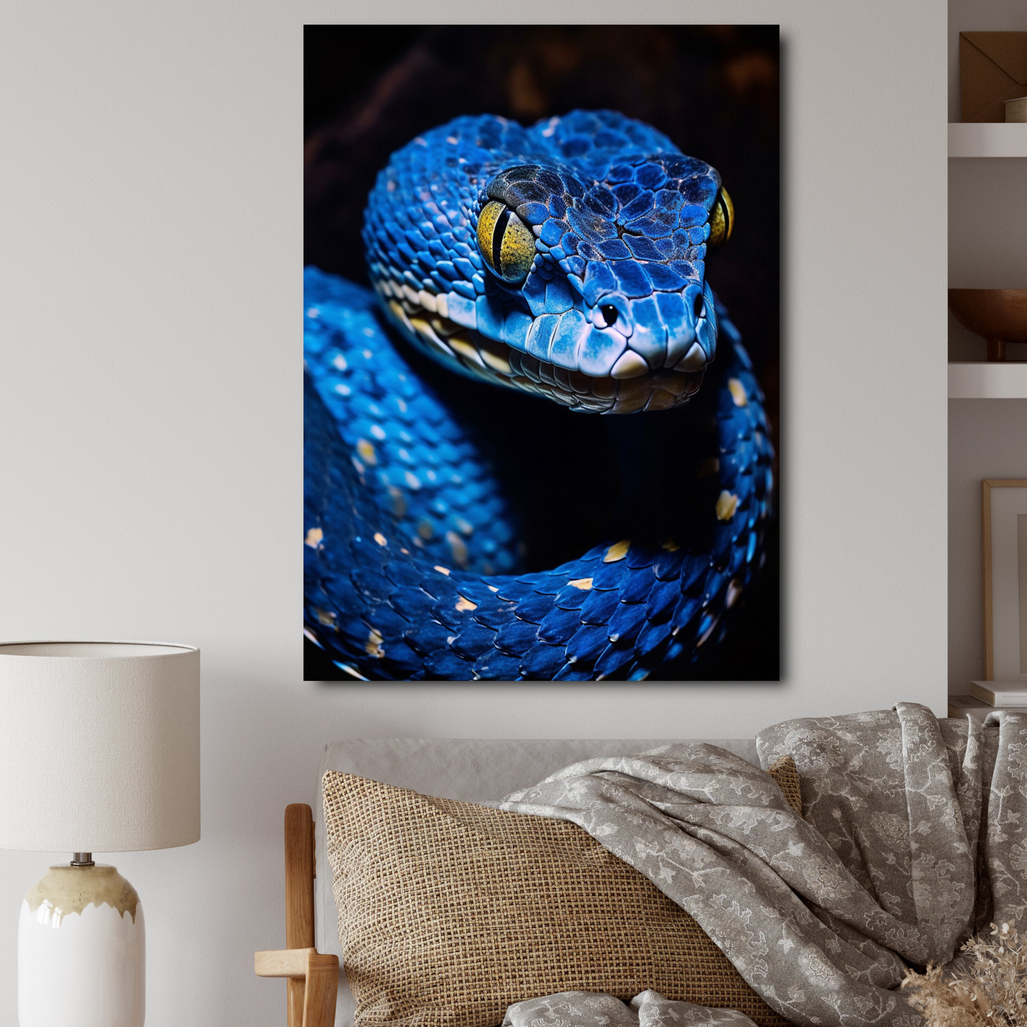 Ebern Designs Portrait Of Blue Viper Snake Wildlife - Animals Snake ...