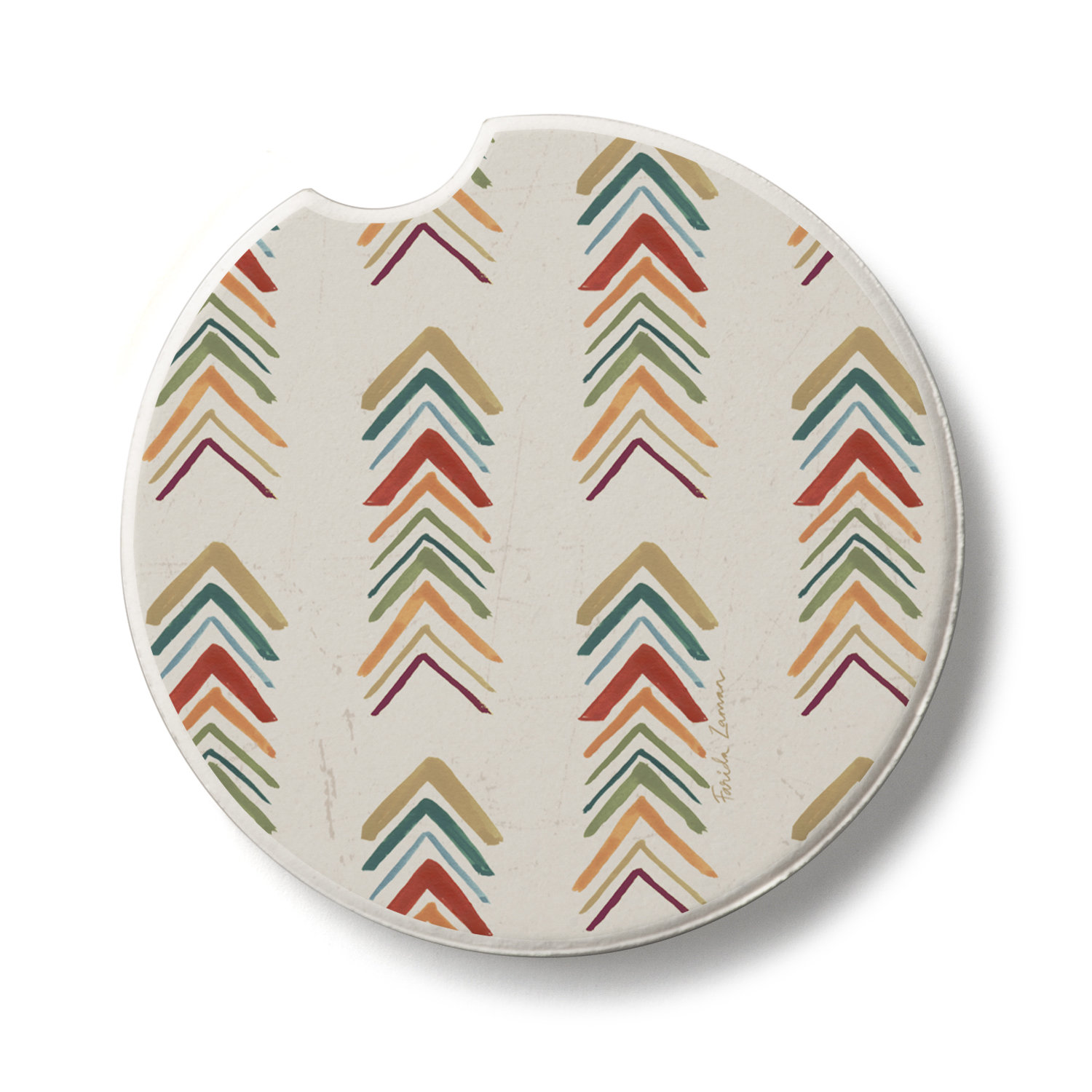 Union Rustic Southwest Arrows Single Round Absorbent Stone Car Coaster ...