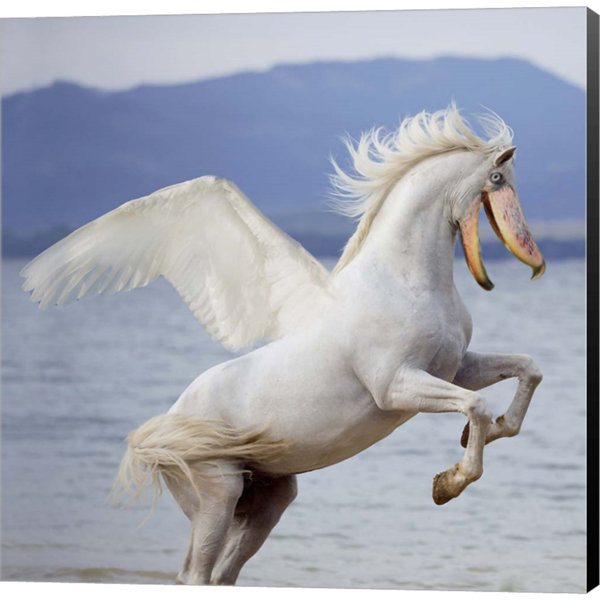 Trinx Shoebill Horse by Pixelmated Animals - Wrapped Canvas Graphic Art ...