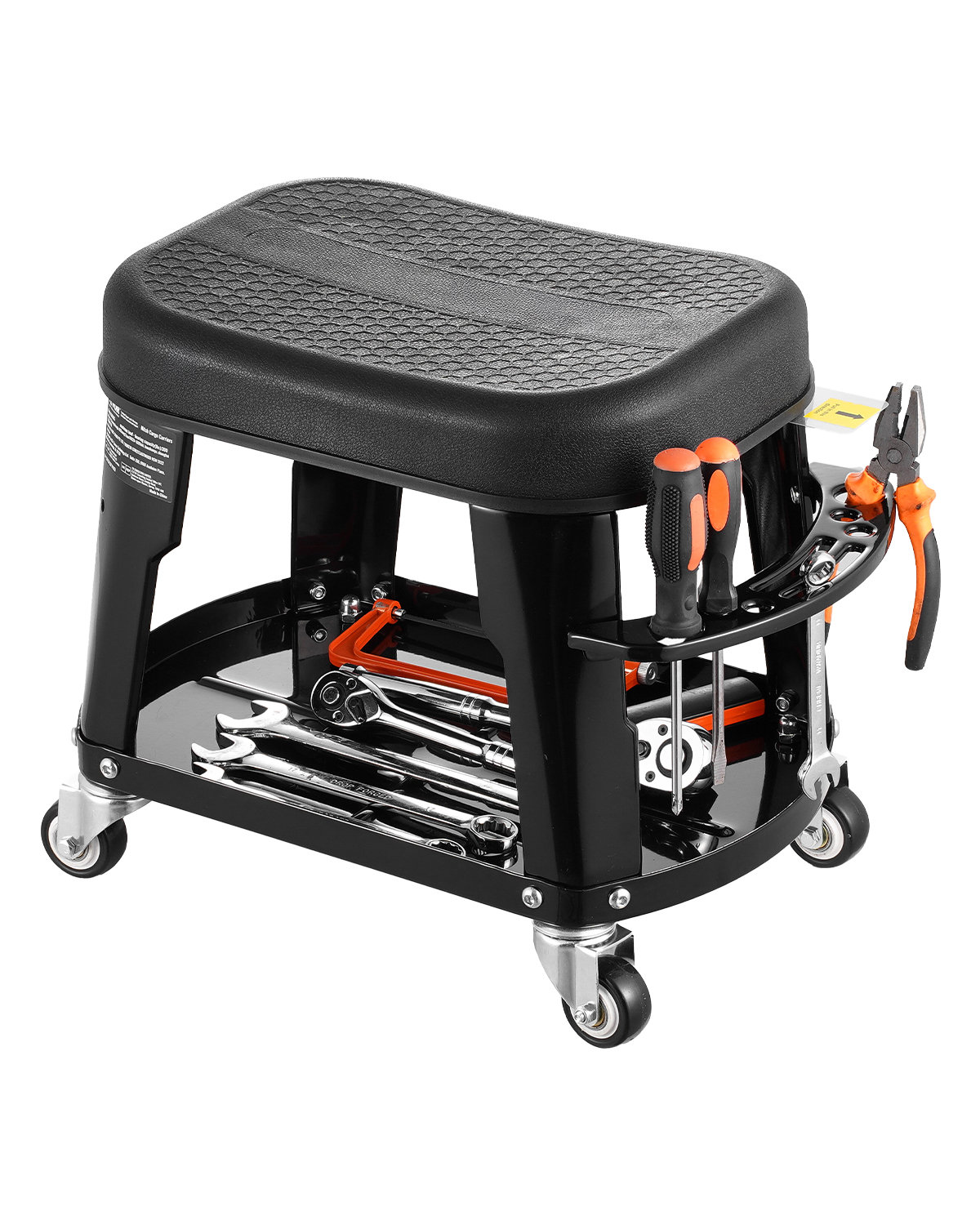 17 Stories Mechanic Stool Rolling Workshop Seat 300 lbs Load with ...