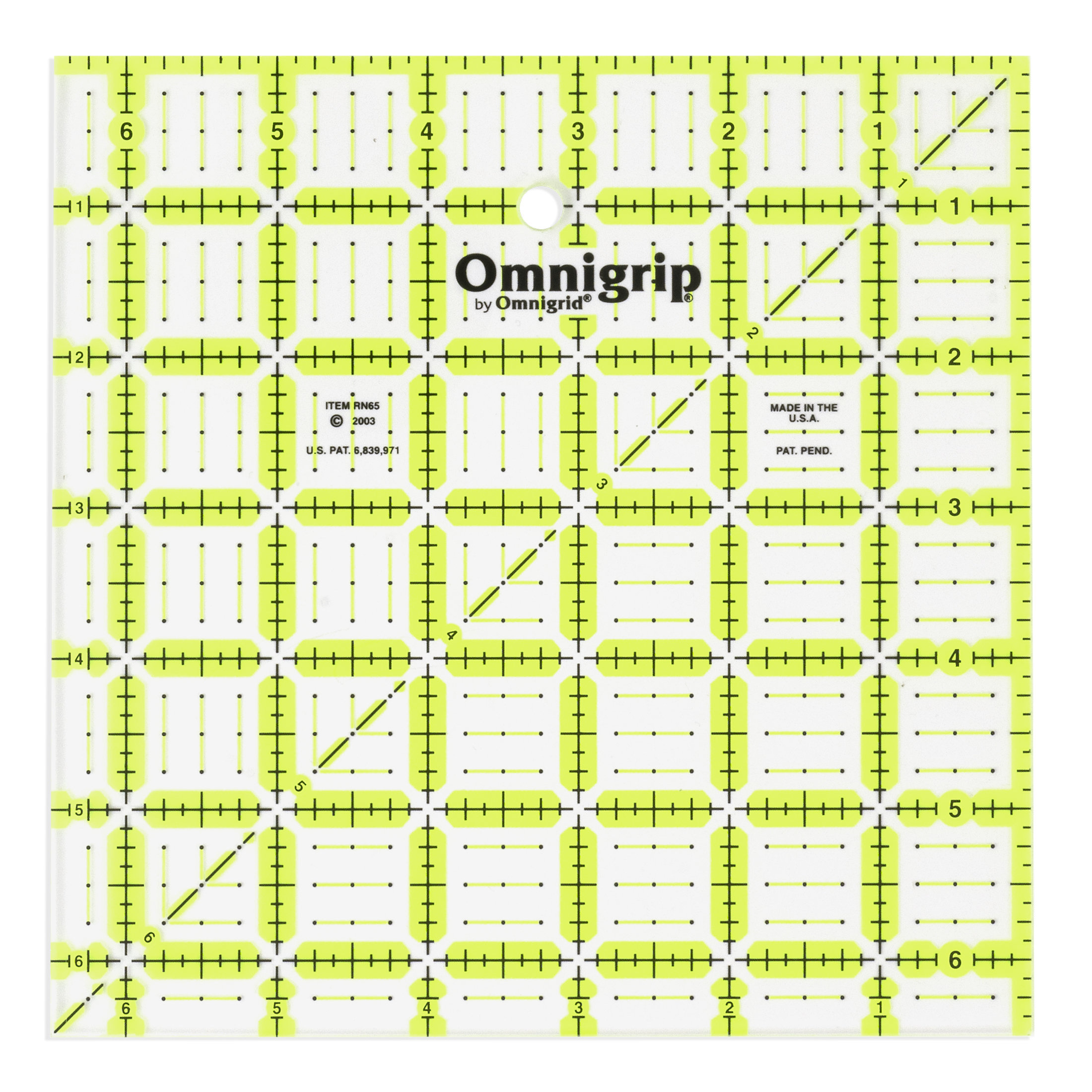 Omnigrid Omnigrip Non-Slip Square Quilting Rulers Combo Pack, Sizes 6-1 ...