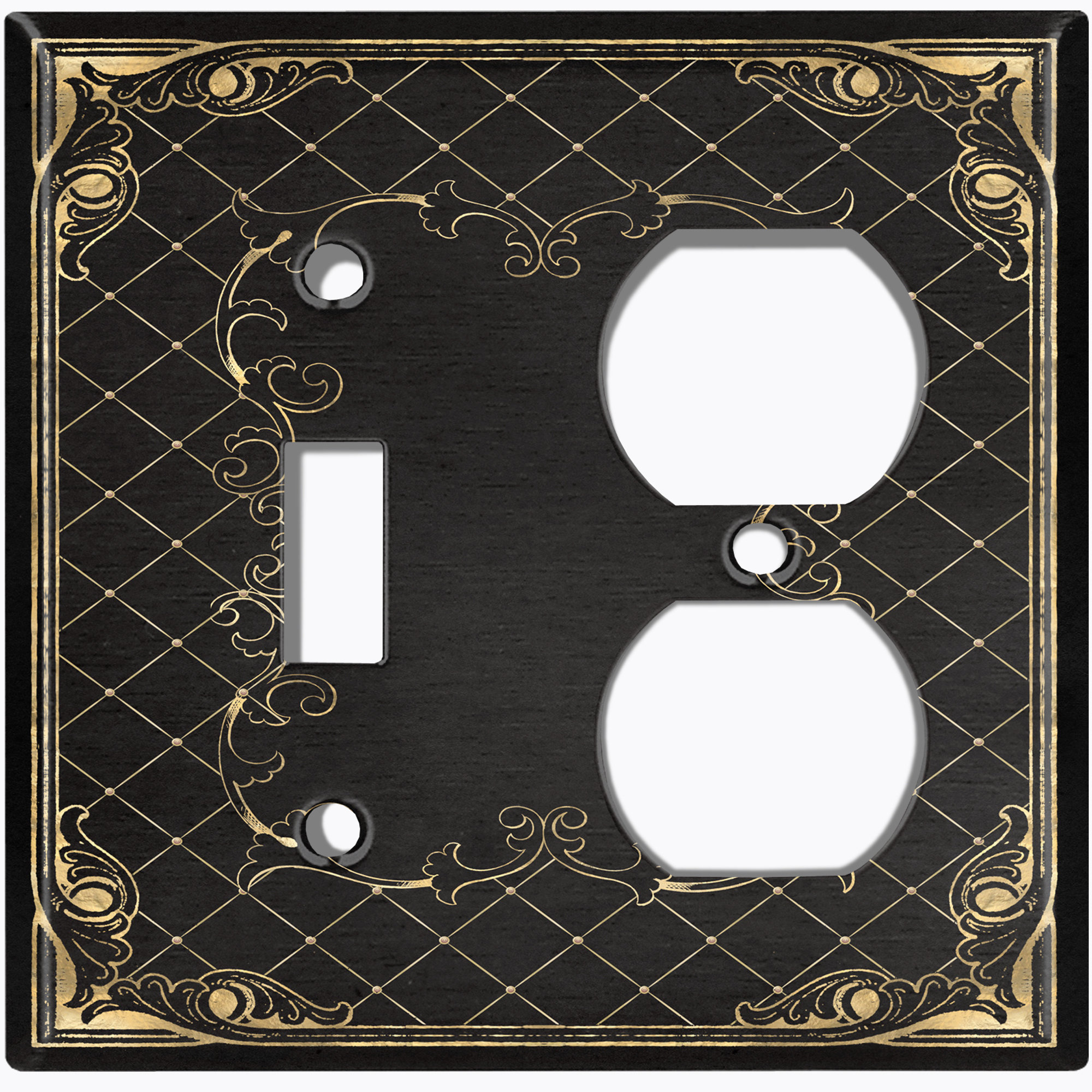 WorldAcc Metal Light Switch Plate Outlet Cover (French Victorian Frame ...