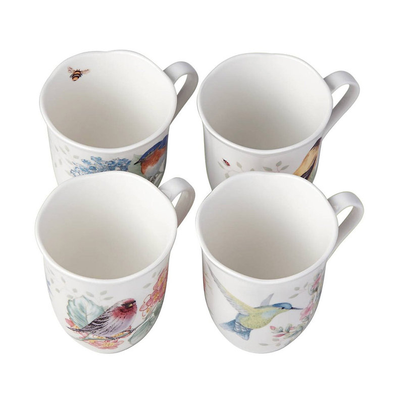 Lenox Butterfly Meadow Flutter 4 Piece Coffee Mug Set & Reviews | Wayfair