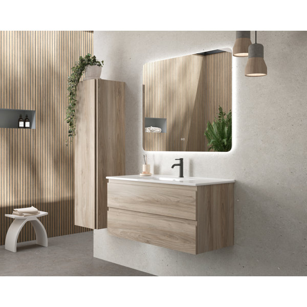 Ivy Bronx Jasso 39" Wall-Mounted Single Bathroom Vanity Set & Reviews ...