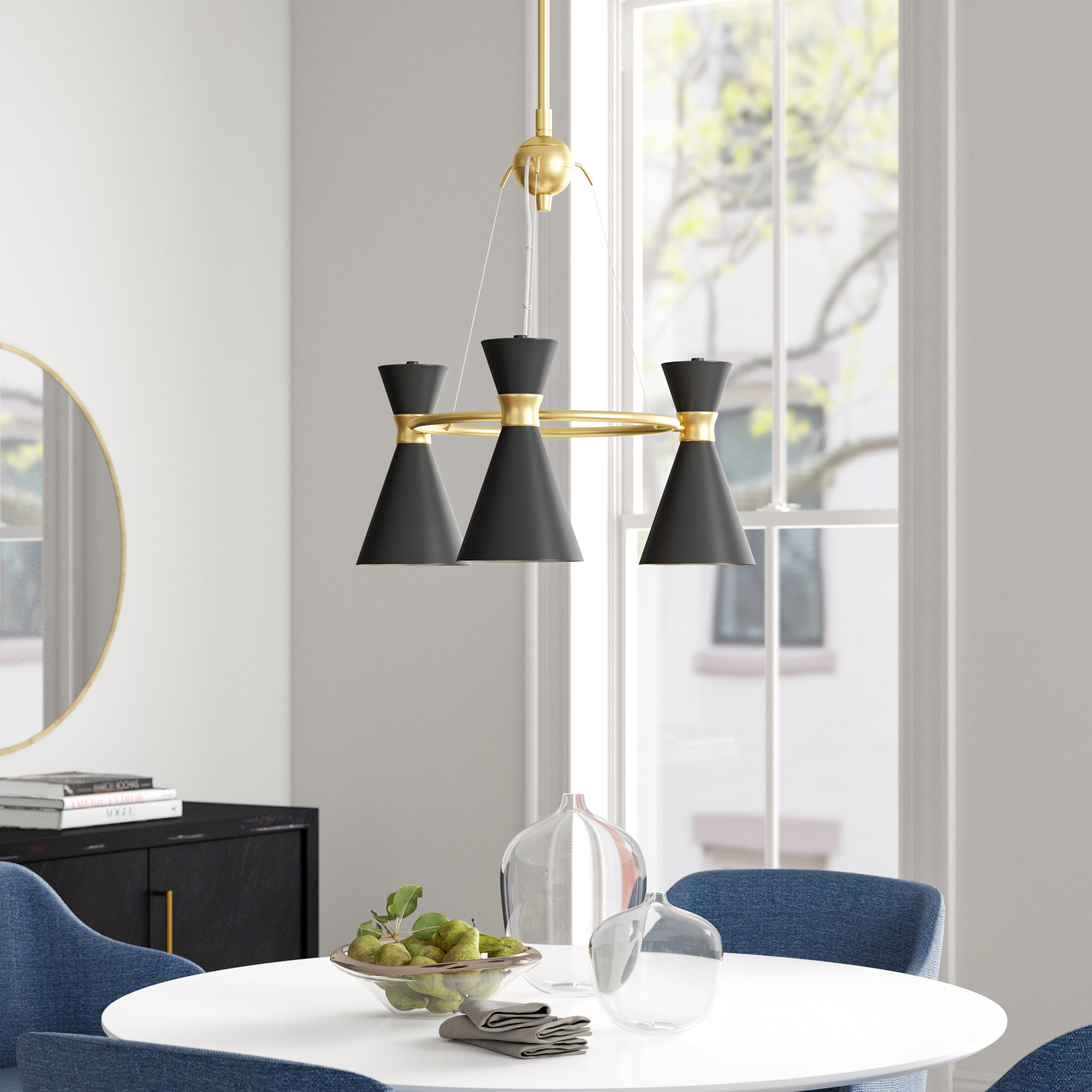 Wade Logan® Assiya 3 - Light Shaded Wagon Wheel Chandelier "& Reviews ...