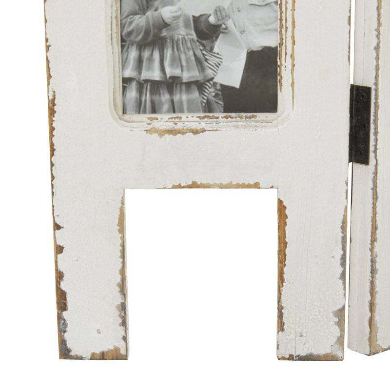 Ophelia & Co. Ervin White Wood Hinged Foldable Partition 3 Panel Room ...