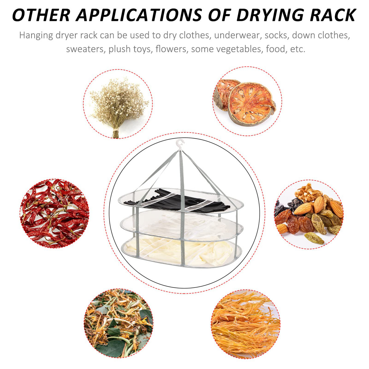 Rebrilliant 2 Pack 3-Tier Folding Mesh Clothes Hanging Dryer, Sweater ...