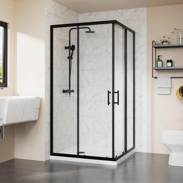 17 Stories 90cm x 90cm x 190cm Corner Entry Shower Enclosure | Wayfair ...
