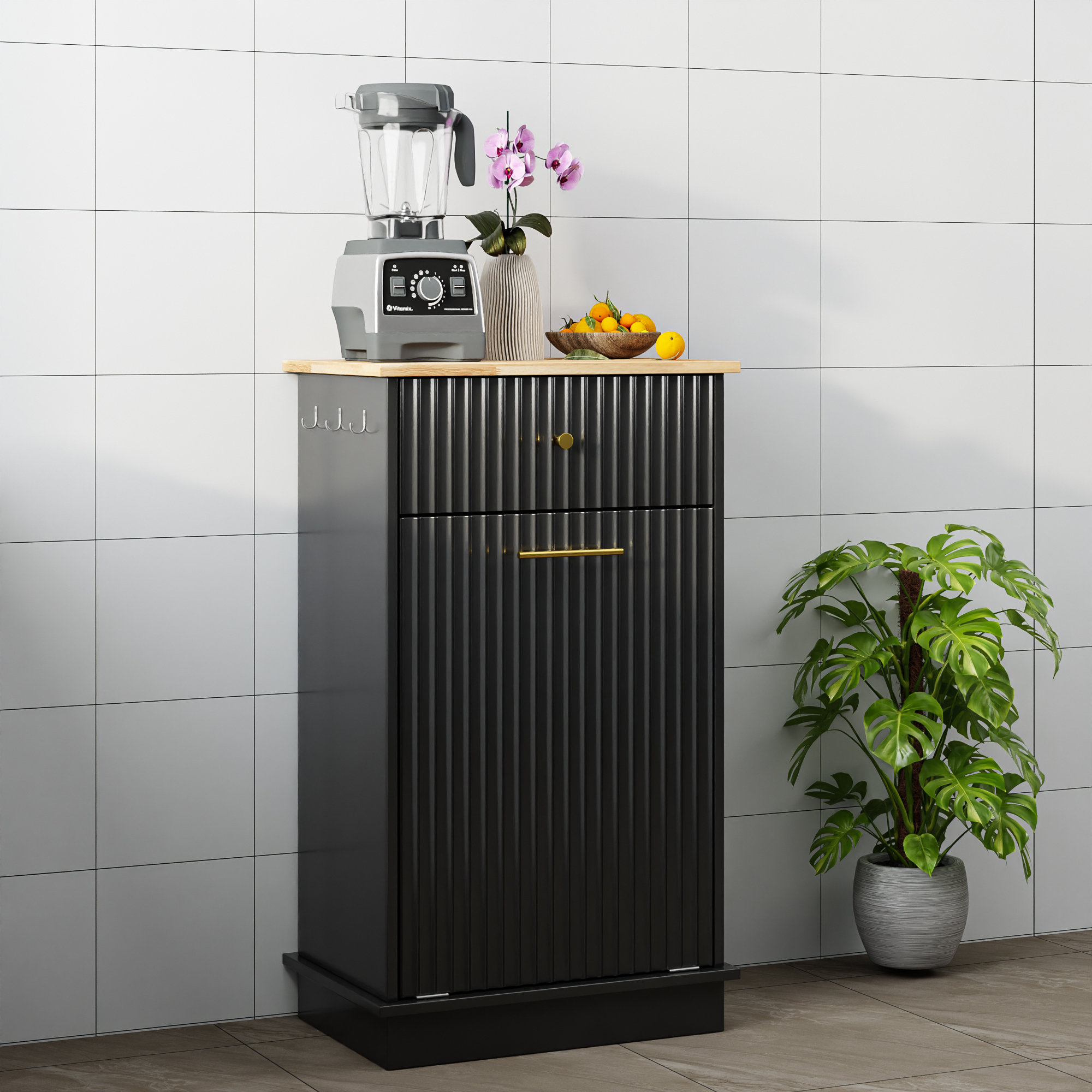 Alaulm 10 Gallon Tilt Out Trash Cabinet Kitchen, Free Standing Open ...