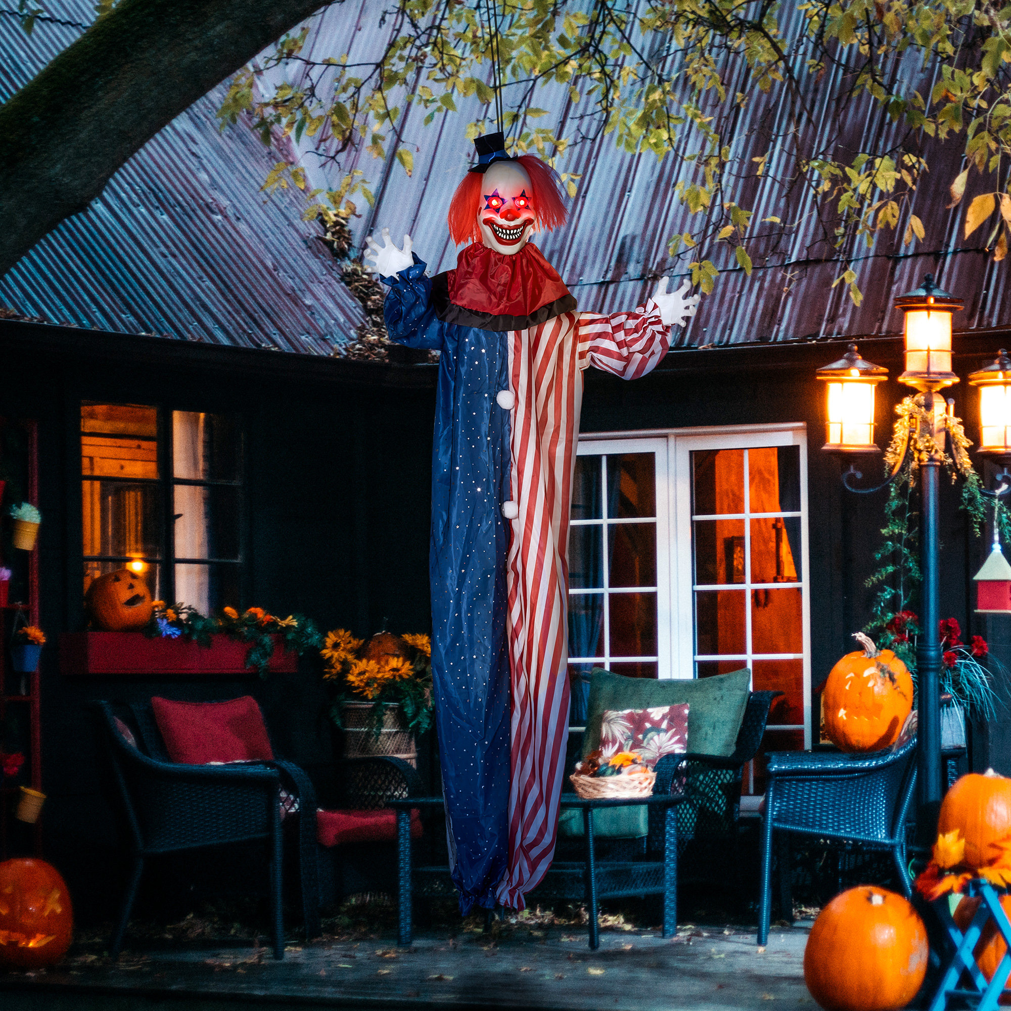 The Holiday Aisle® 6' Life Size Halloween Hanging Clown Decoration ...