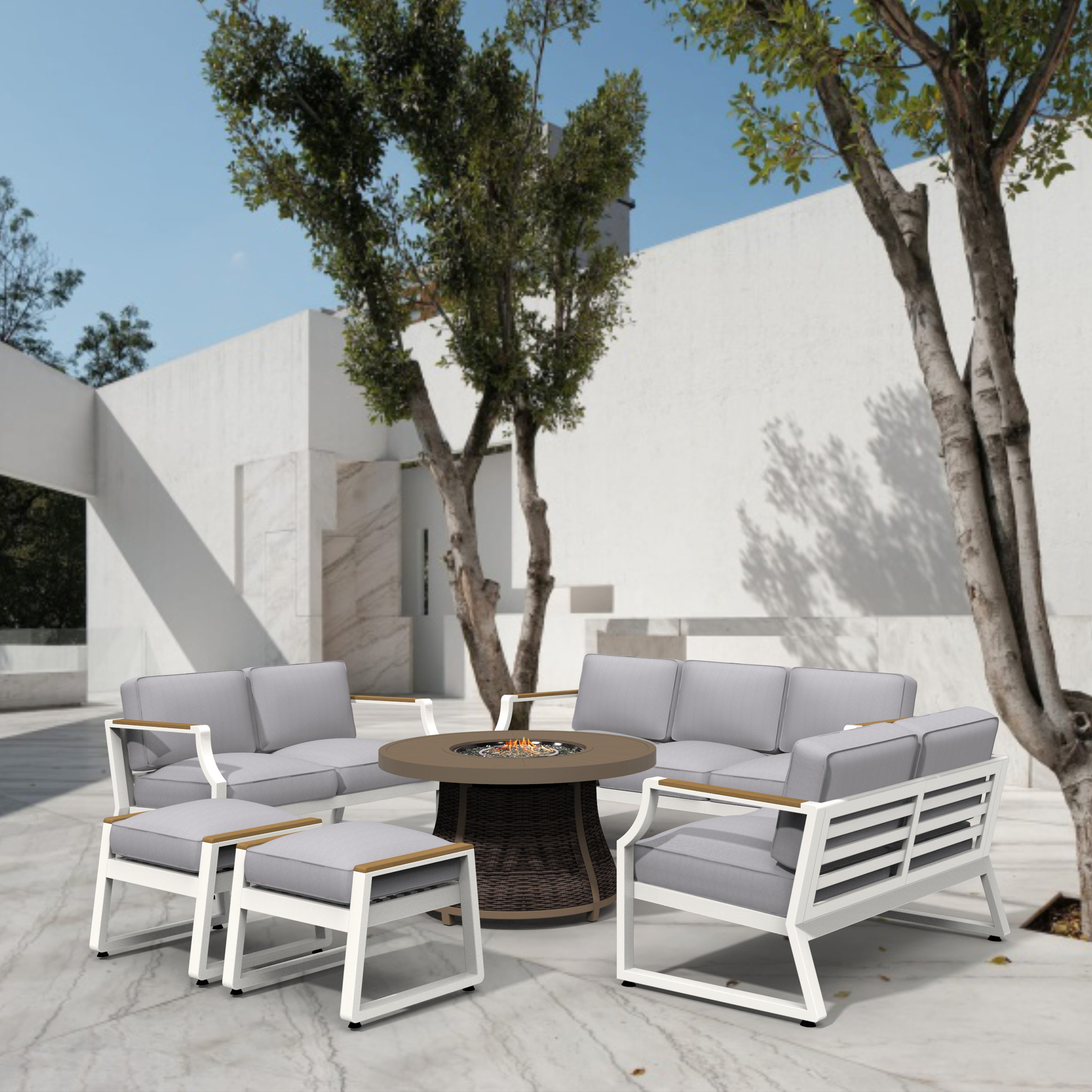 Lark Manor Areefa 9 - Person Outdoor Seating Group with Cushions ...