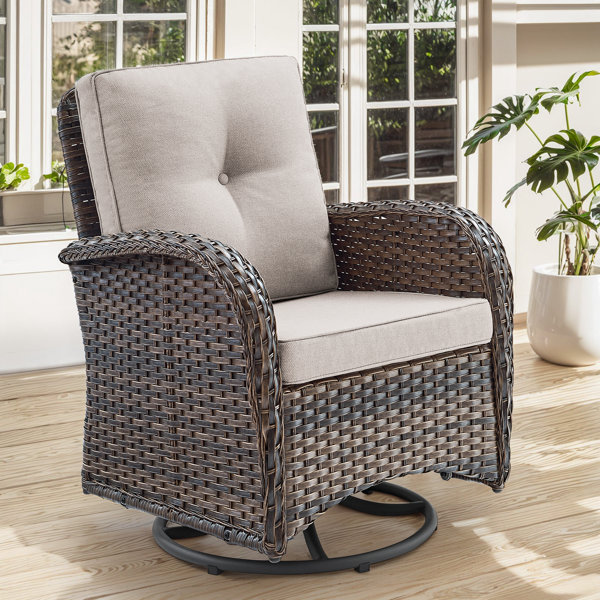Red Barrel Studio® Valierius Comfortable Wicker Swivel Rocker Patio ...