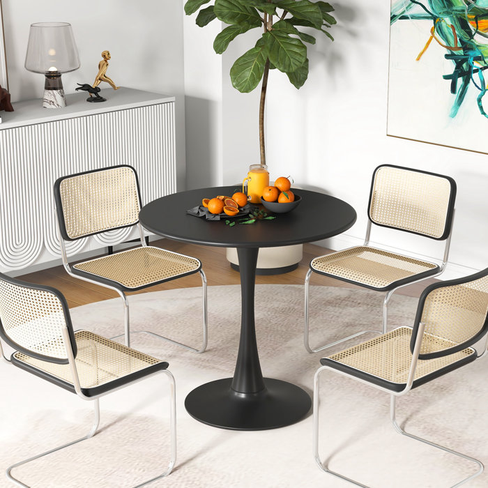George Oliver Huib Round Metal Dining Table | Wayfair
