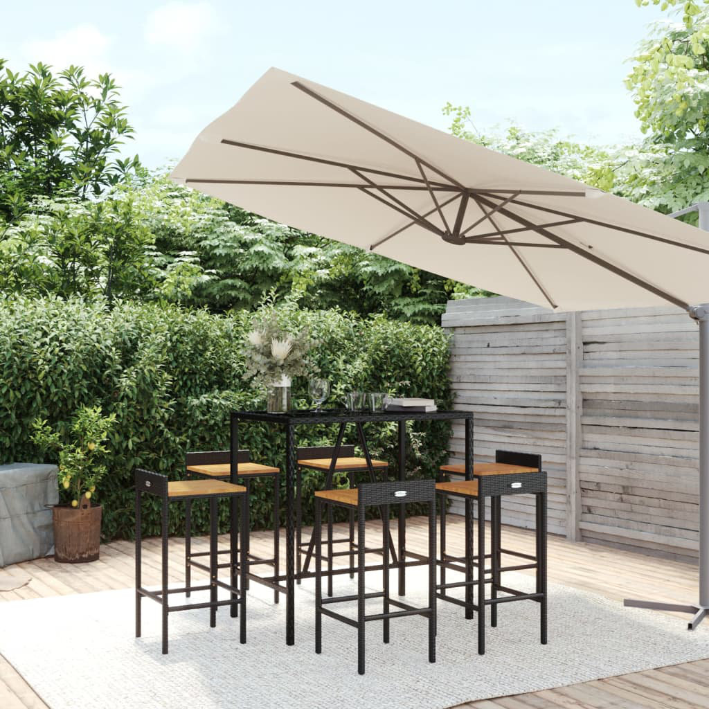 Latitude Run® Bar Set with Wicker Outer Material | Wayfair