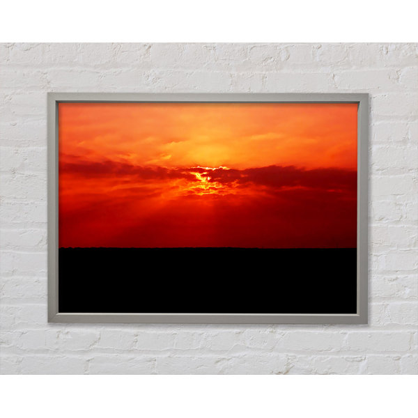 House of Hampton Red Sunbeams Over The Black Ocean Framed Print ...