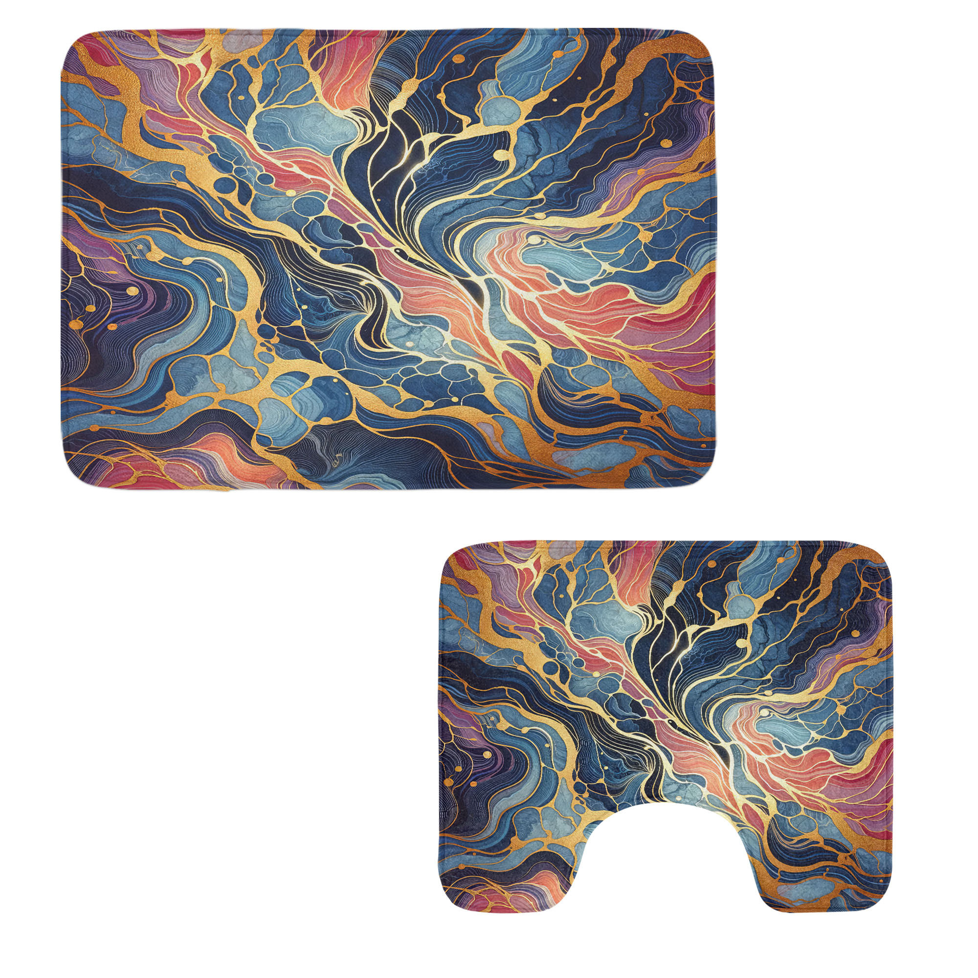 Dakota Fields Colorful Bathroom Rug Set 2 Pieces Rectangle & Contour ...