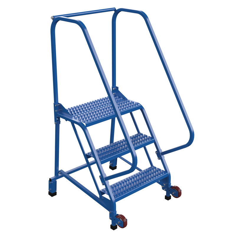 WFX Utility™ Arispe 3 - Step Steel Rolling Step Stool | Wayfair