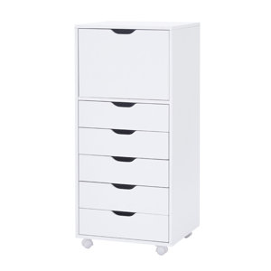 Inbox Zero 6-Drawer Office Drawer File Cabinet on Wheels, Desk Filing ...