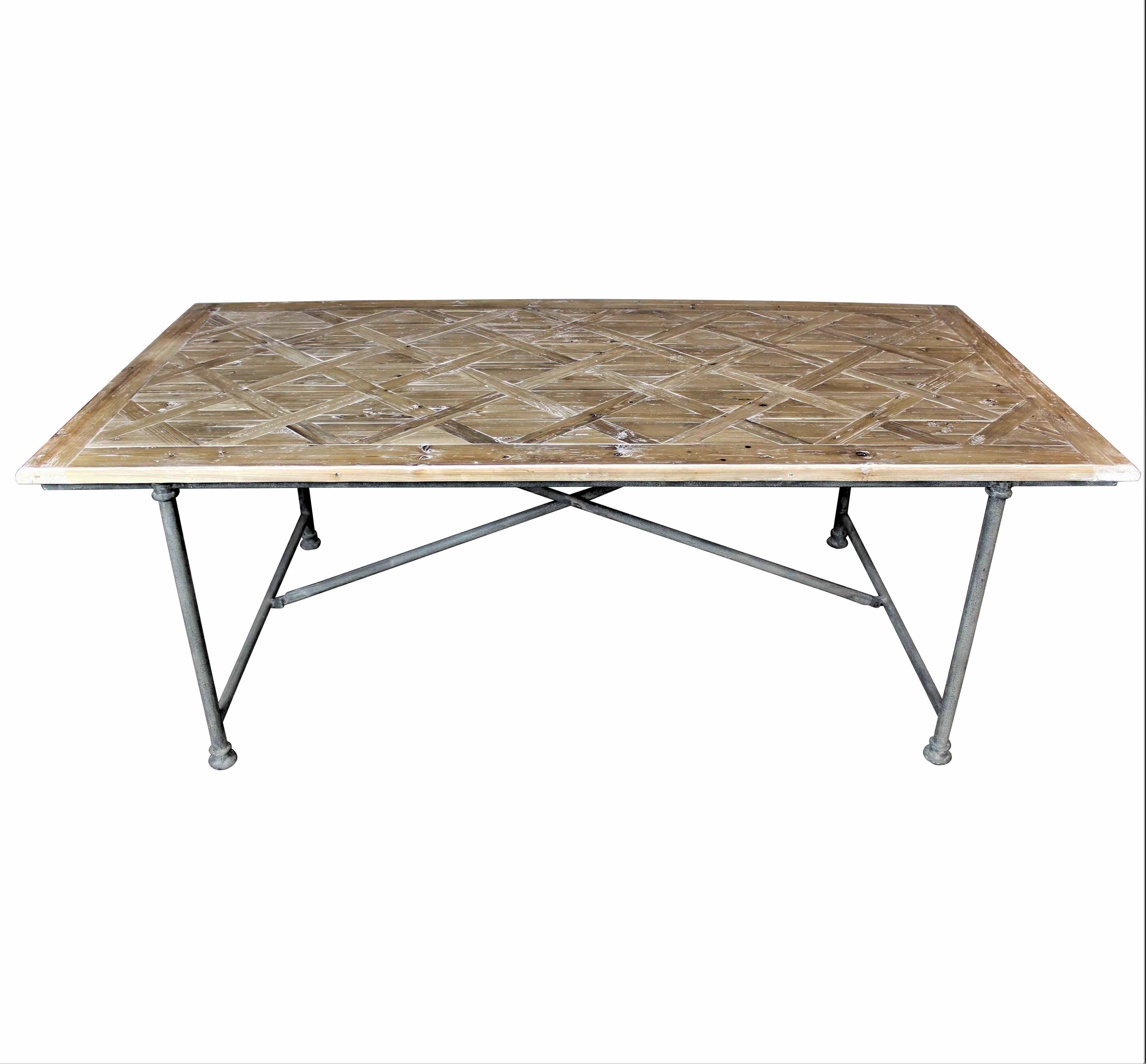 Foundry Select Solid Wood Top Metal Base Dining Table | Wayfair