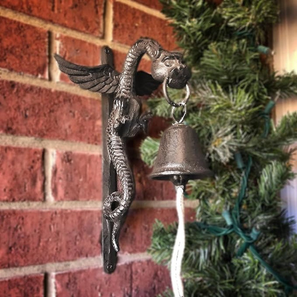 Red Barrel Studio Dragon Door Knocker, Cast Iron Wall Hanging Medieval ...