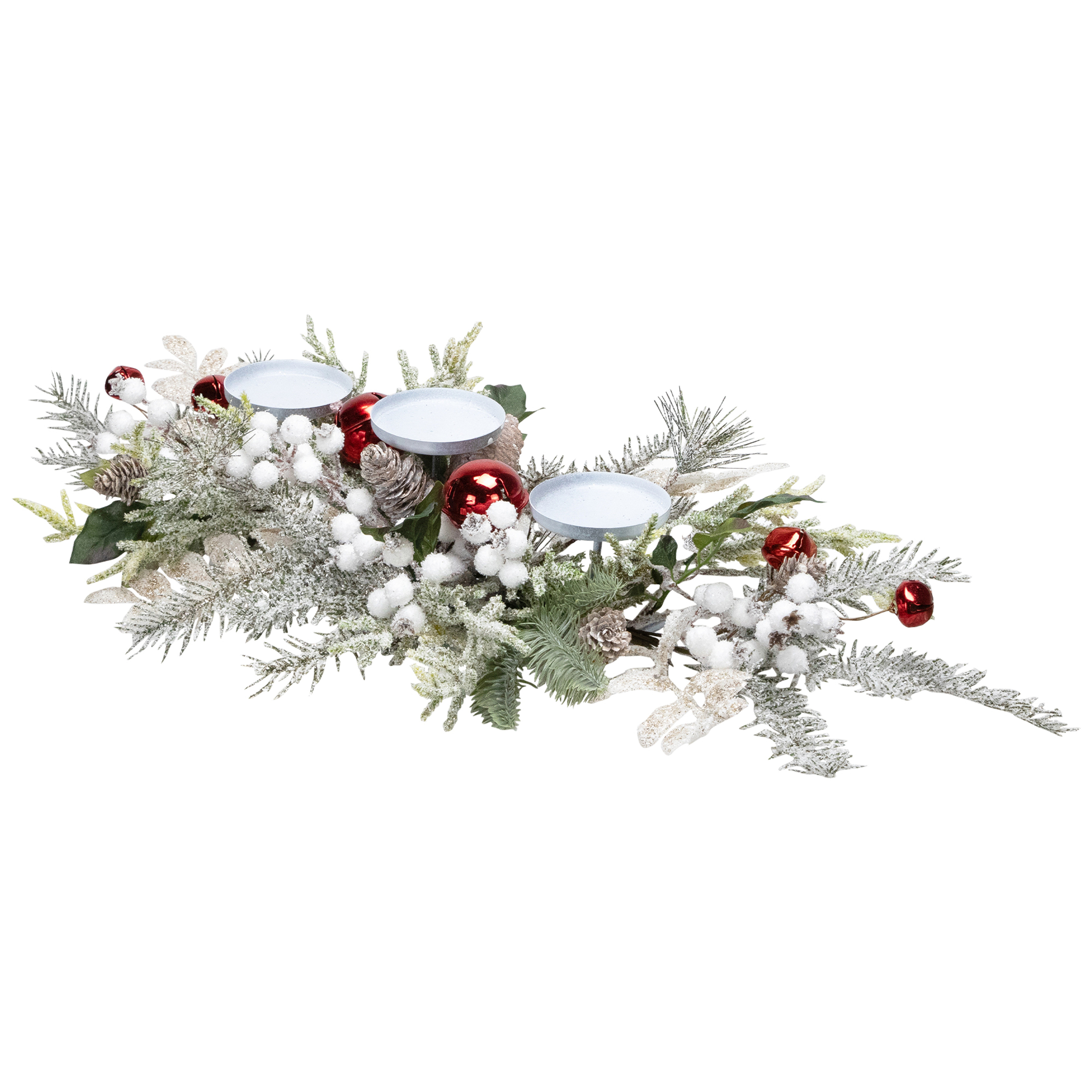 Northlight Seasonal Frosted Winter Greenery And Jingle Bells Christmas ...