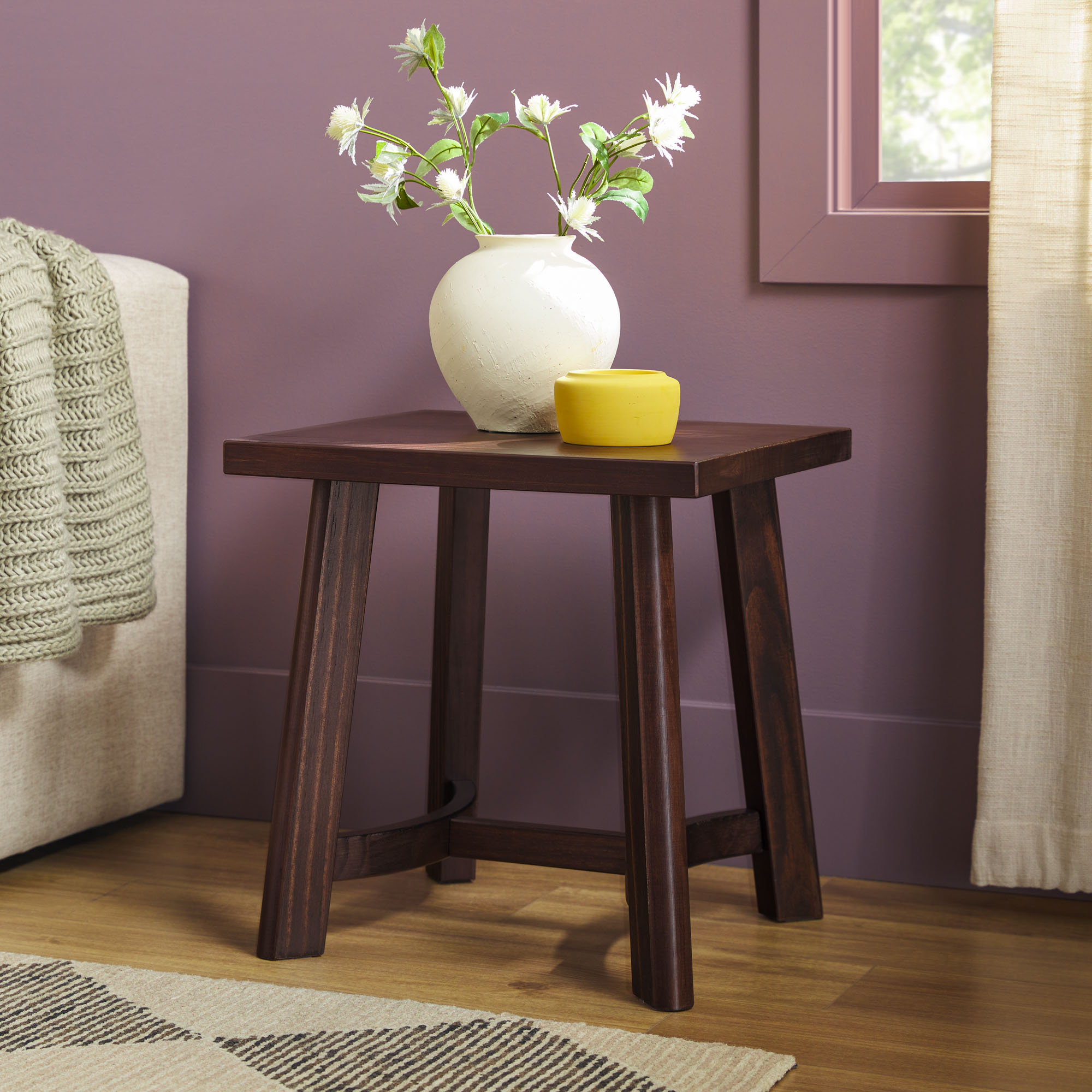 Winston Porter Modern Farmhouse Rustic Solid Wood Square Side Table ...