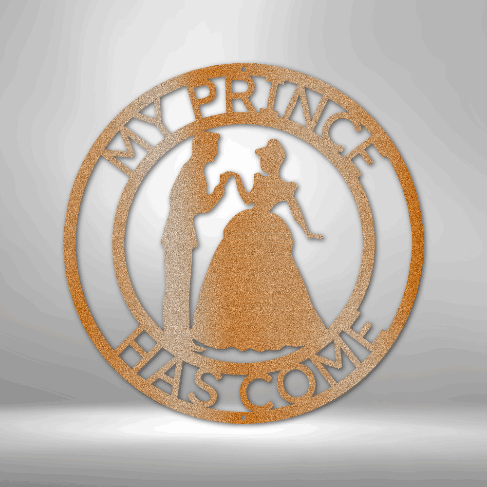 Trinx Personalized Prince and Princess Monogram Steel Sign Steel Art ...