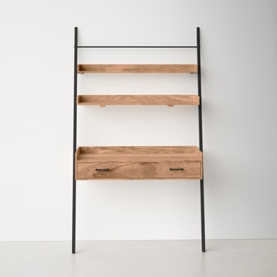 AllModern Innes Solid Wood Top Metal Base Leaning / Ladder Desk ...