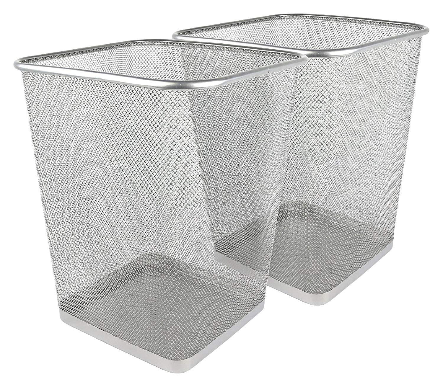 PSA LABORATORY FURNITURE LLC Mesh Square Wastebasket, 6 Gallon, 2Pk ...