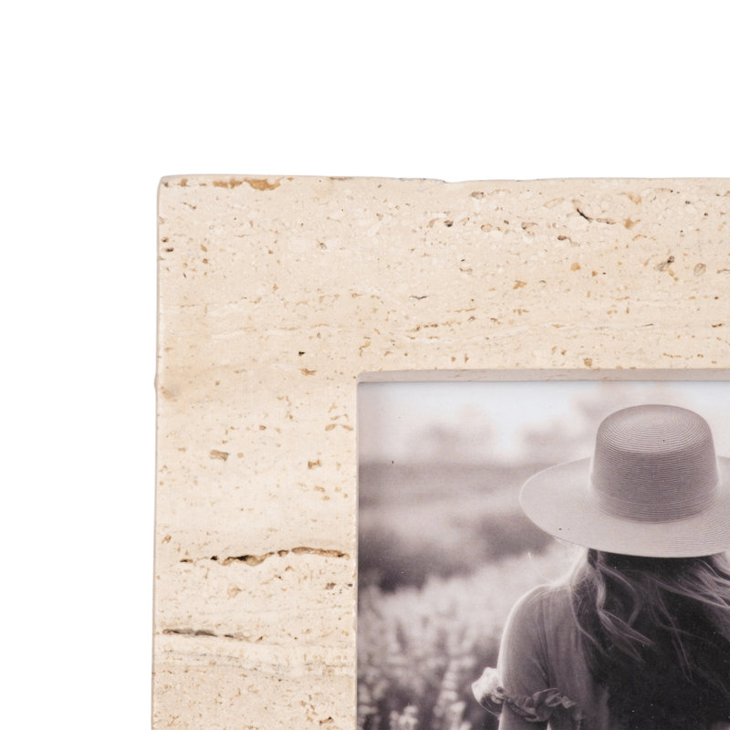 Gracie Oaks 5X7 Travertine Photo Frame, Tan | Wayfair