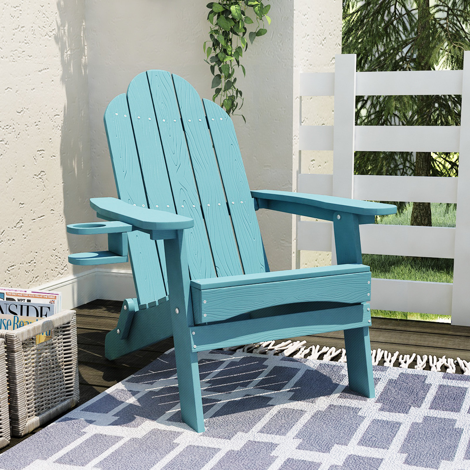 Highland Dunes Womble Plastic Foldable Adirondack Chair | Wayfair