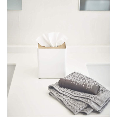 Yamazaki USA Yamazaki Home Square Reusable Tissue Box Cover Metal ...