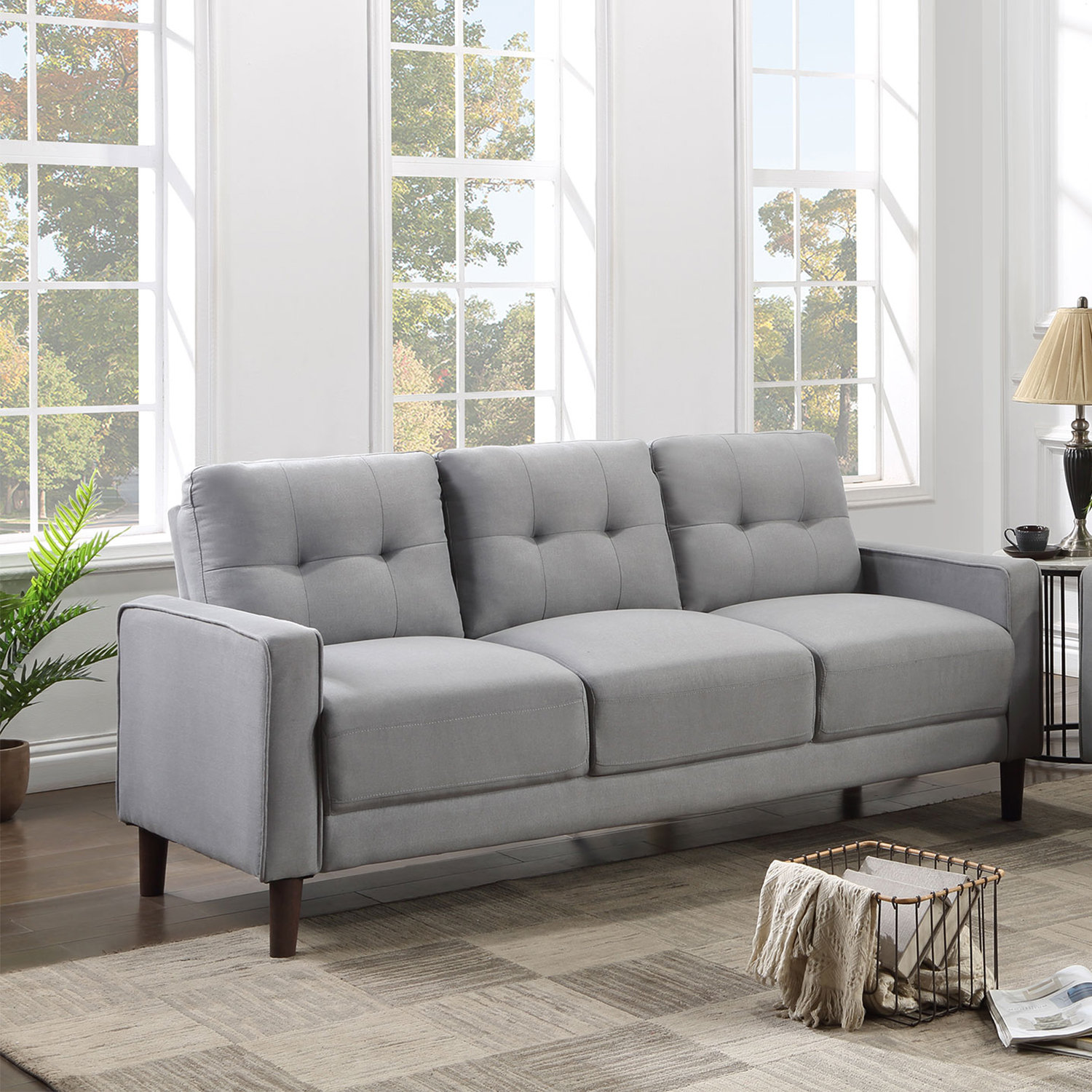 Ebern Designs Sahithi 76.75" Upholstered Sofa | Wayfair