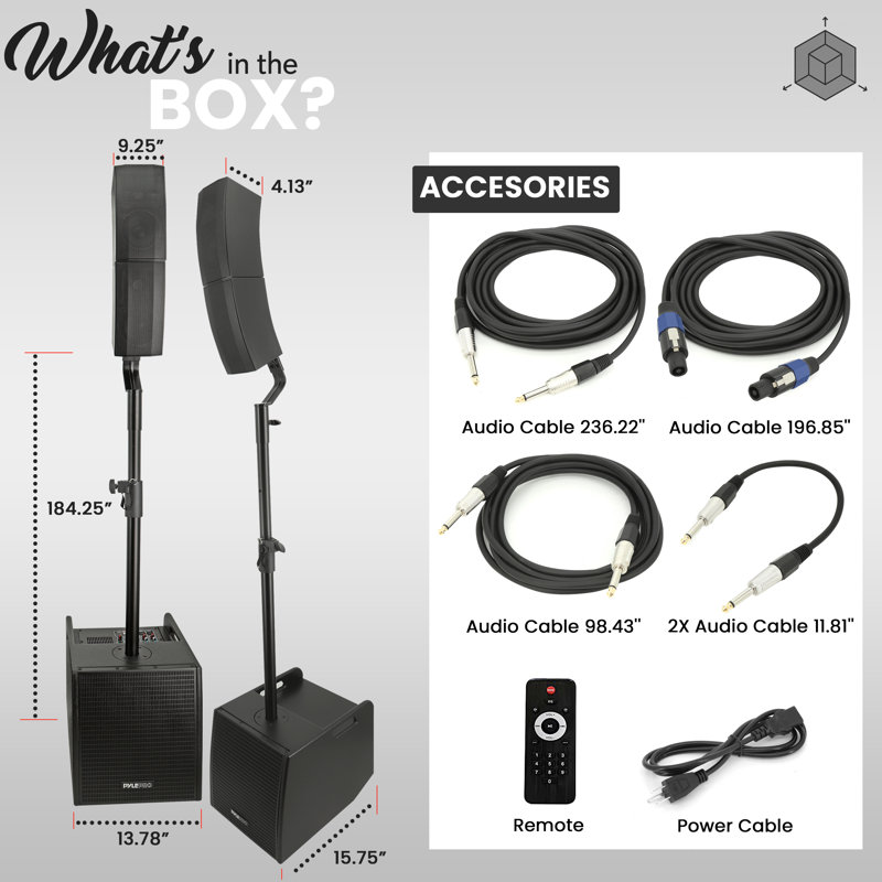 Pyle Line Array Column Speaker - Professional And Compact Sound System ...