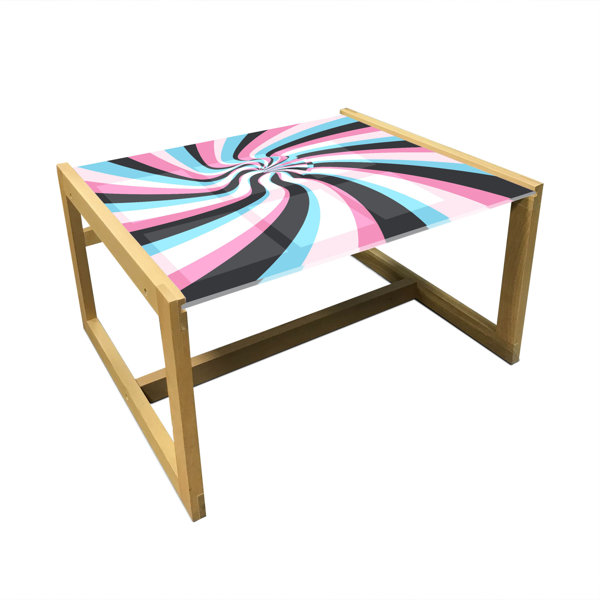 East Urban Home Abstract Surreal Coffee Table, Colorful Distorted ...