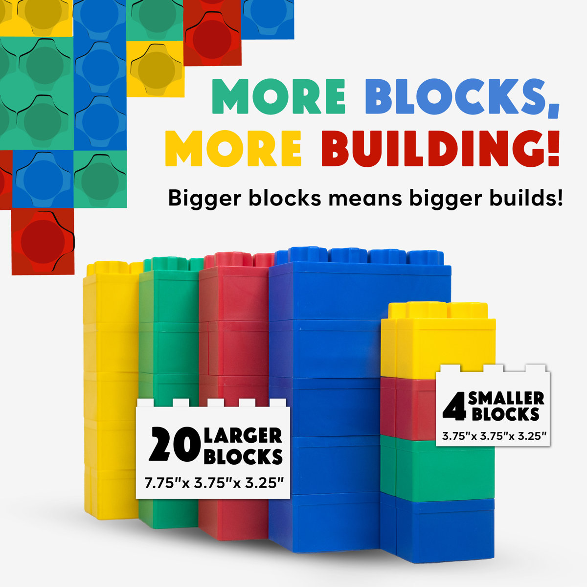 BiggoBlocks Jumbo Blocks, 24 PC Set, for Kids Ages 4-8 & Reviews | Wayfair