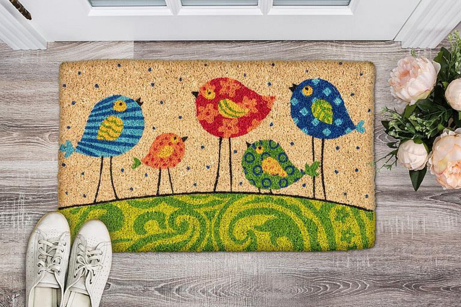 Red Barrel Studio® Colourful Birds Doormat | Wayfair