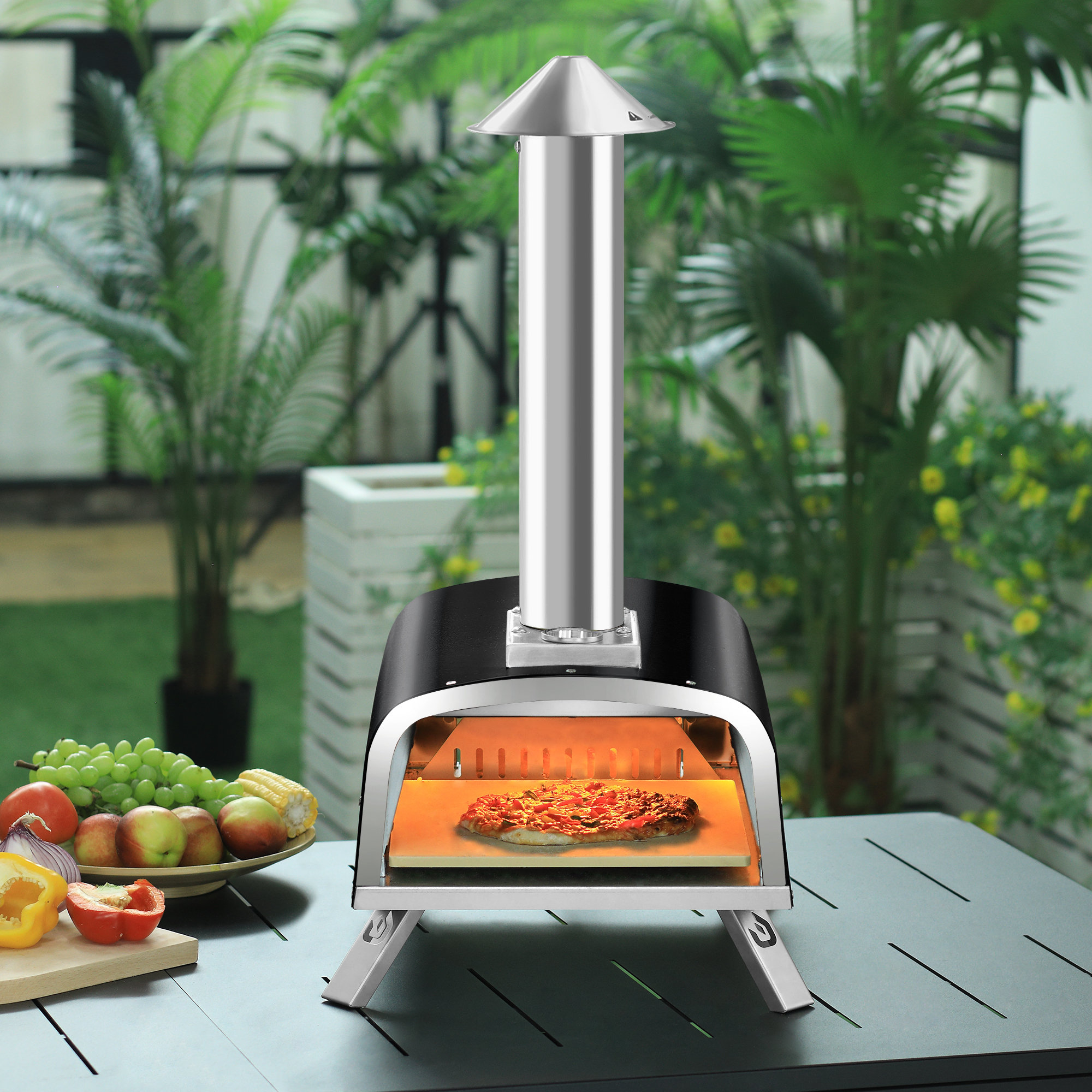 PIZZELLO 12inch Pizza Oven Propane & Wood Fired Pizza Maker Multi-Fuel ...