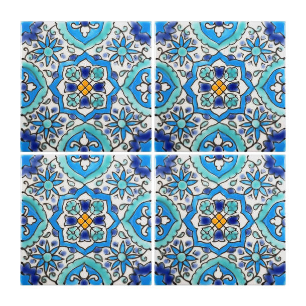Casablanca Market Mediterranean 4" x 4" Ceramic Carthage Decorative ...
