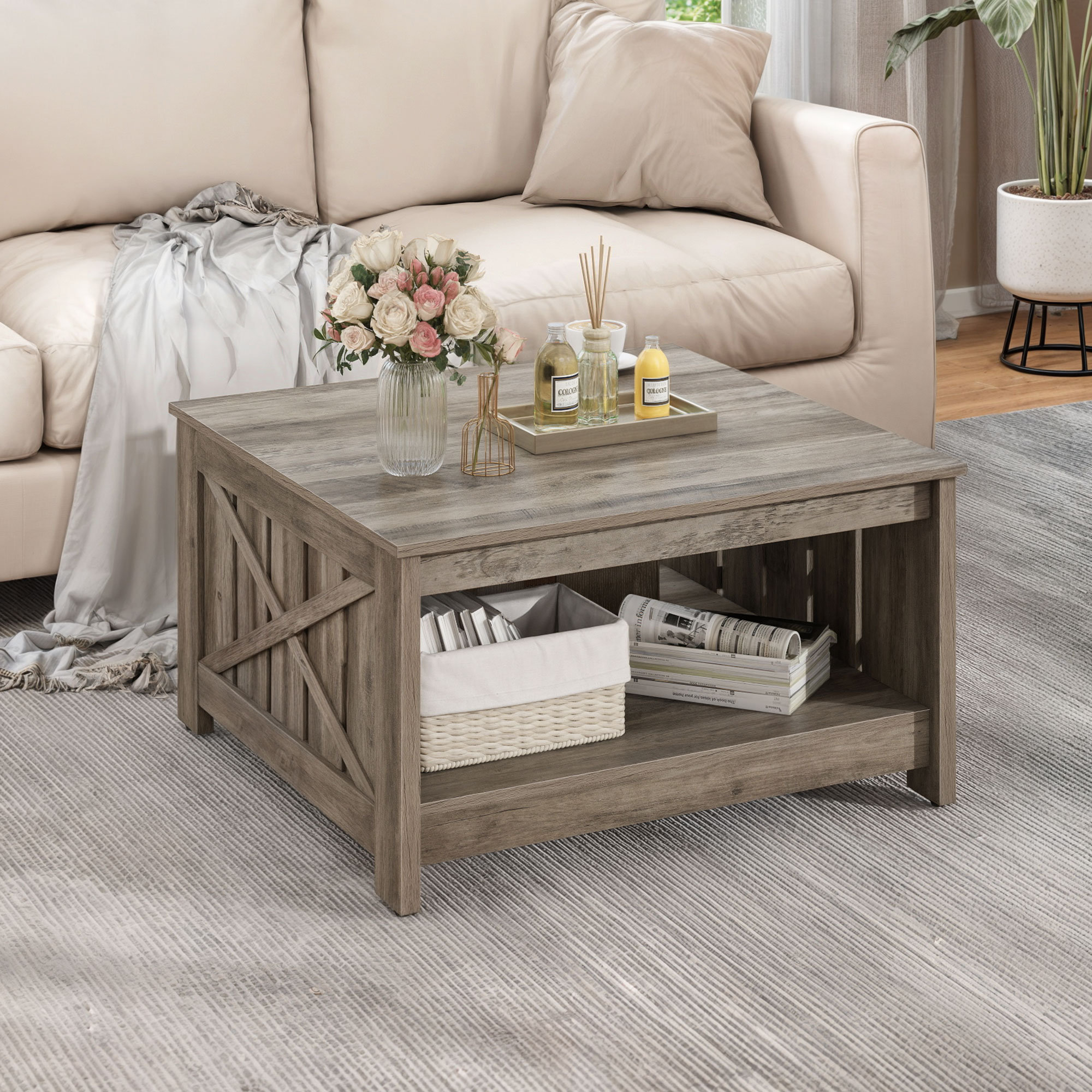 Laurel Foundry Modern Farmhouse Vesely Farm House 4 Legs Coffee Table ...