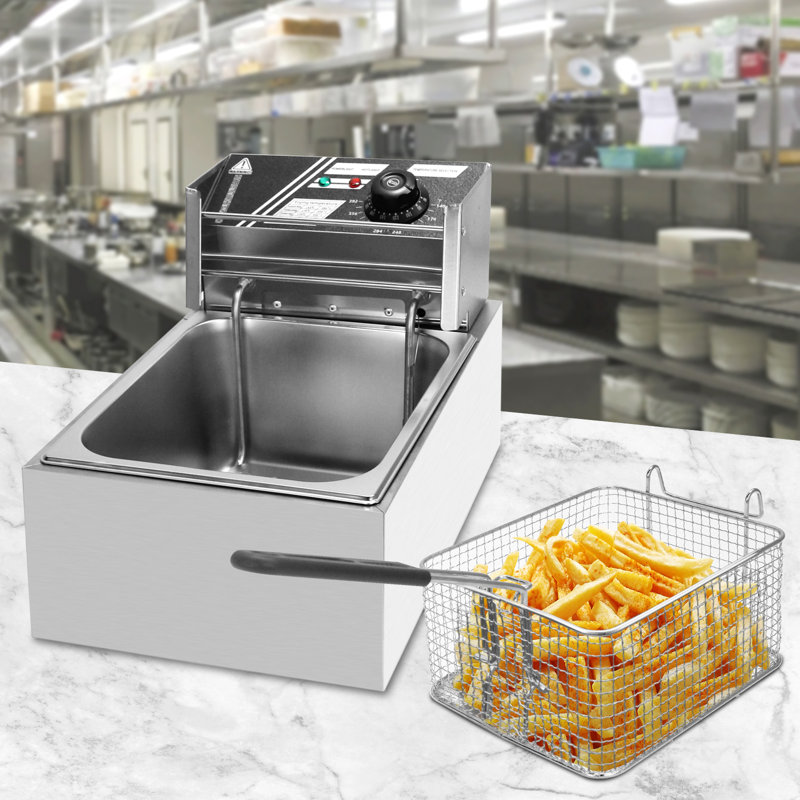 Urbanest 6.3qt Stainless Steel Single Cylinder Electric Fryer Tabletop ...