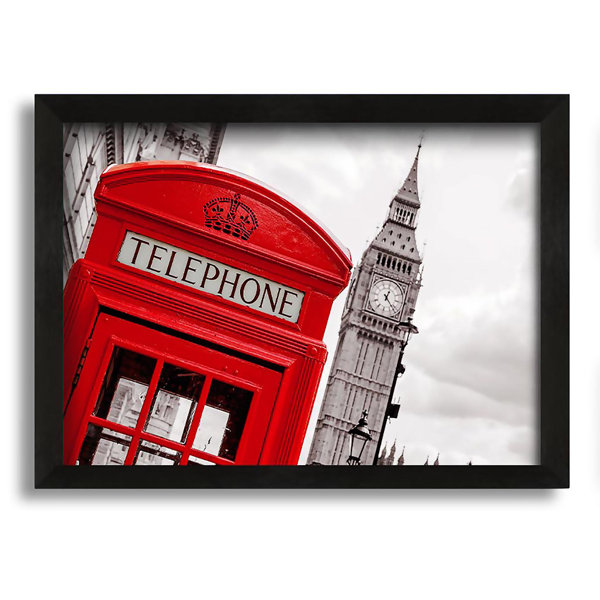 Latitude Run Big Ben Phone Box - Single Picture Frame Print on Canvas ...